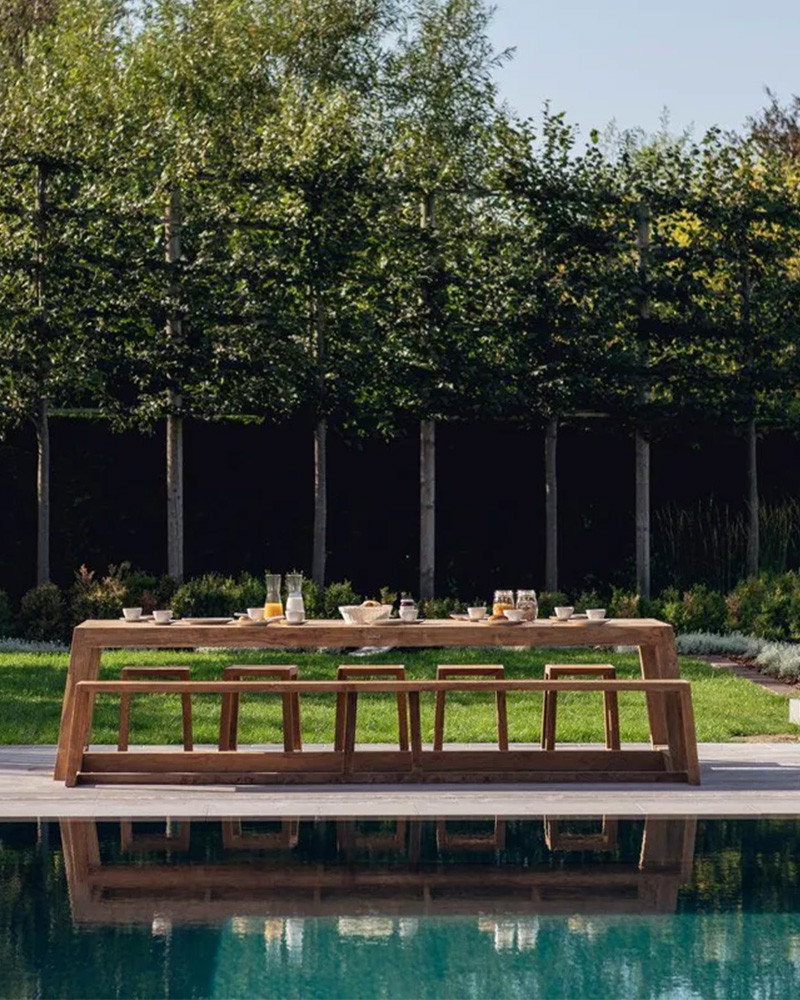 Table à manger XL en teck recyclé Hermosa - Gescova