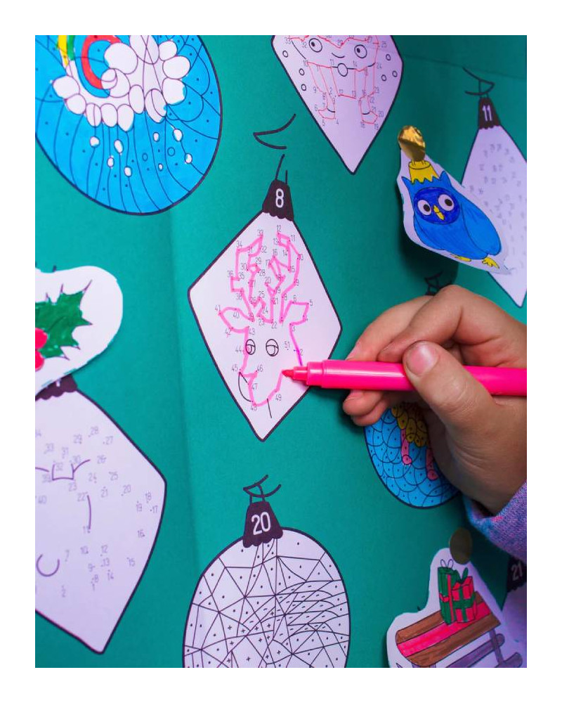 Poster avec stickers à colorier et à découper Sapin Géant - OMY I Trentotto