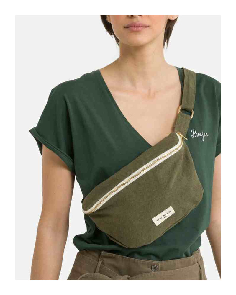 Sac banane Custine Kaki en coton recyclé - Rive Droite I Trentotto